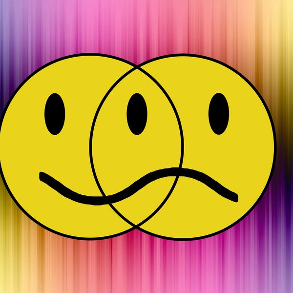 Happy Sad Face Print - Etsy