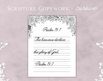 Cursive Copywork Scripture Memorization Bible Verses for Homeschool - Etsy