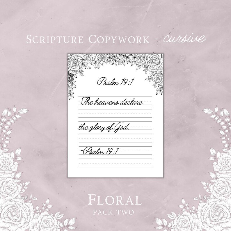 Cursive Copywork Scripture Memorization Bible Verses for Homeschool - Etsy