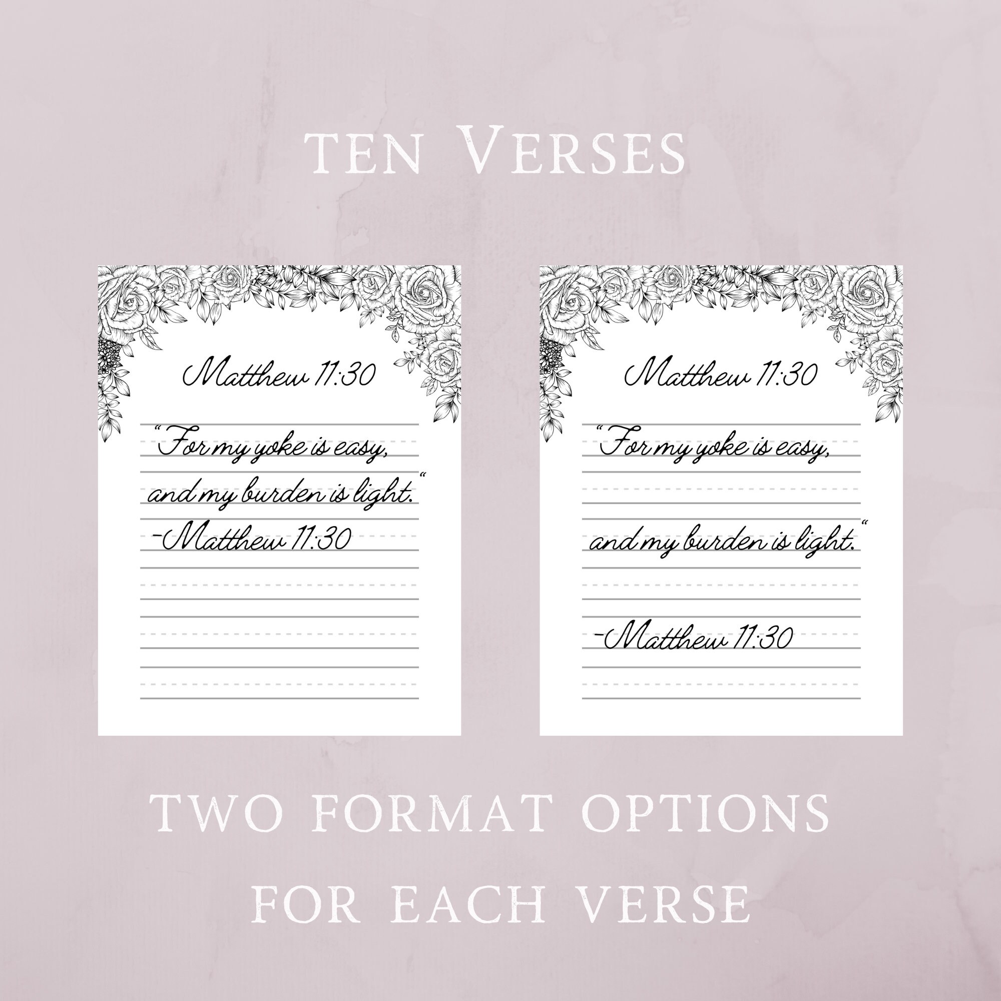 Cursive Copywork Scripture Memorization Bible Verses for Homeschool - Etsy