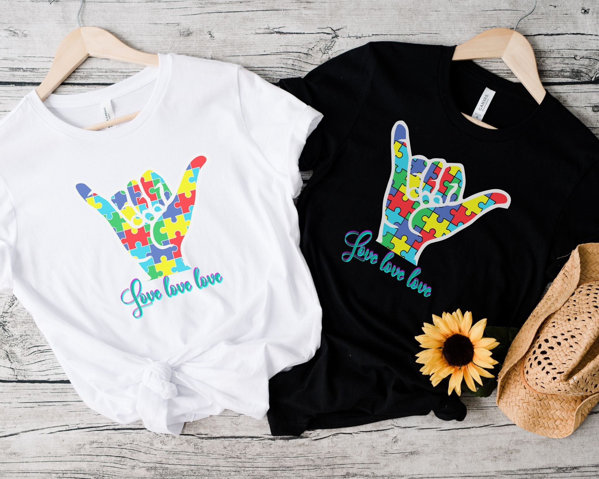 ASL Shirts I Love You Sign Language Tshirt Autism Awareness T-shirt ...