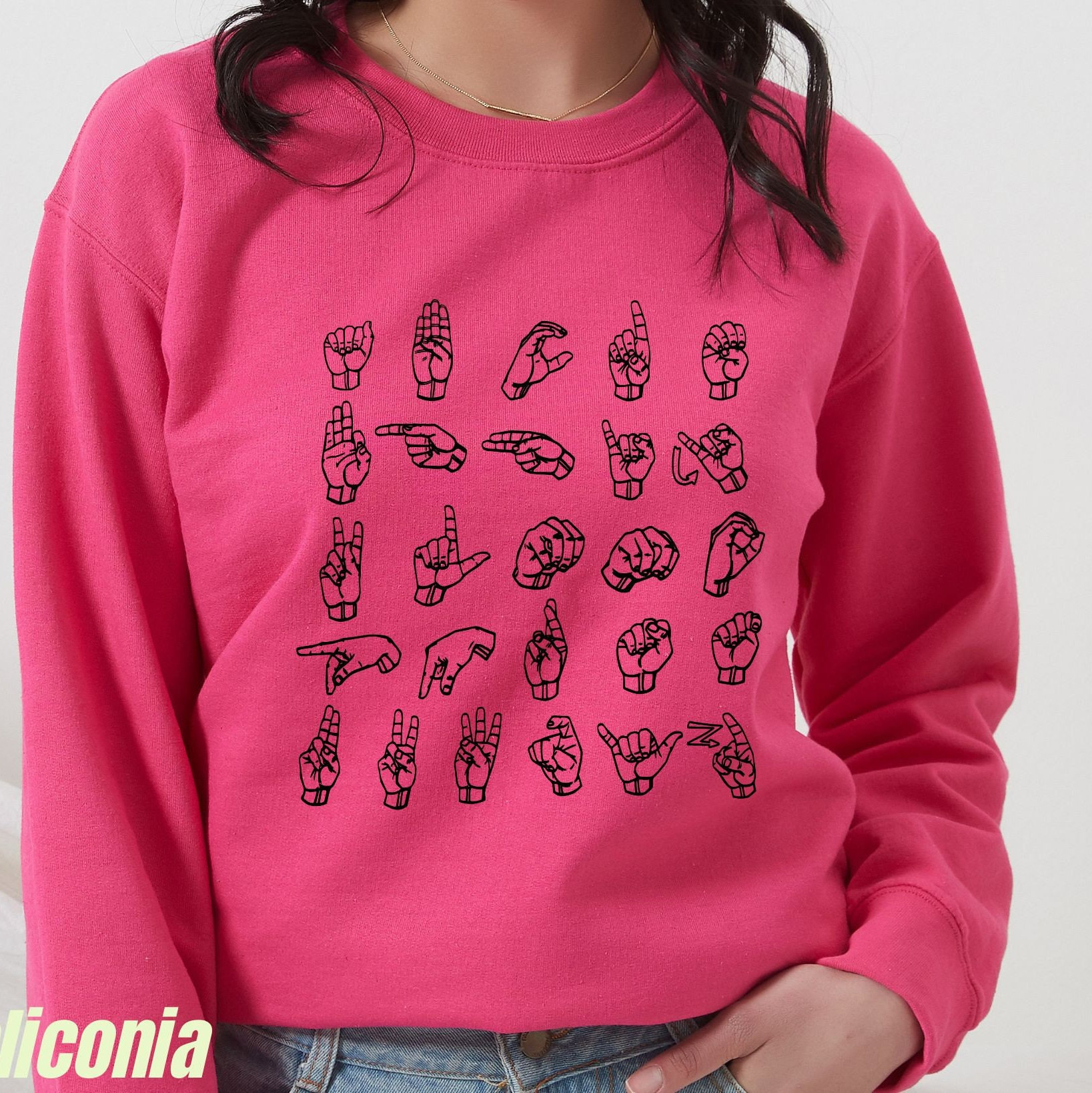 ASL American Sign Language Sweatshirt ASL Teacher Shirt Bilingual Hands ...
