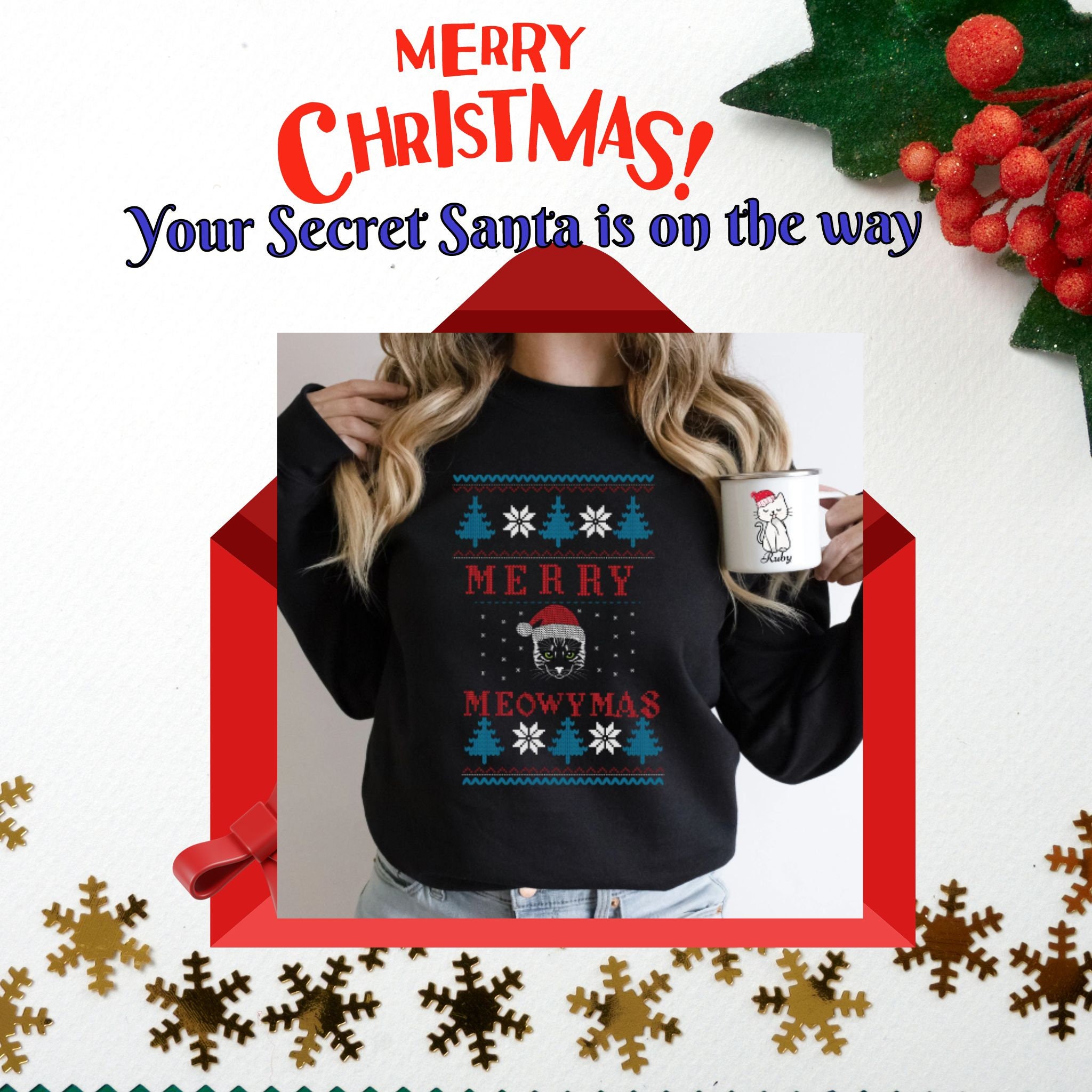 Moewy Xmas Shirt,meowy Catmas Ugly Sweater Shirt,holidays Fashion,meowy ...