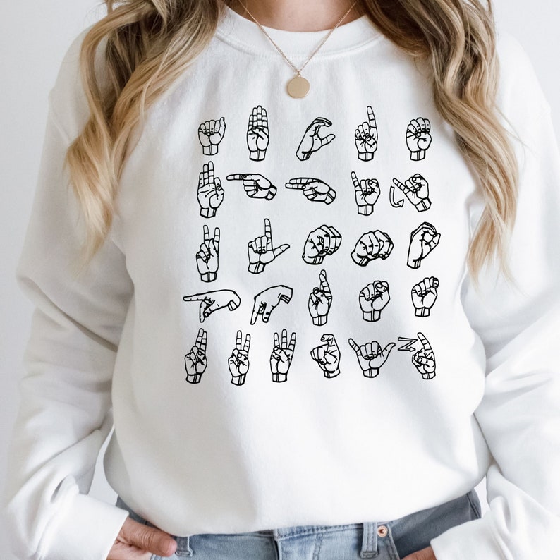 ASL American Sign Language Sweatshirt ASL Teacher Shirt Bilingual Hands ...
