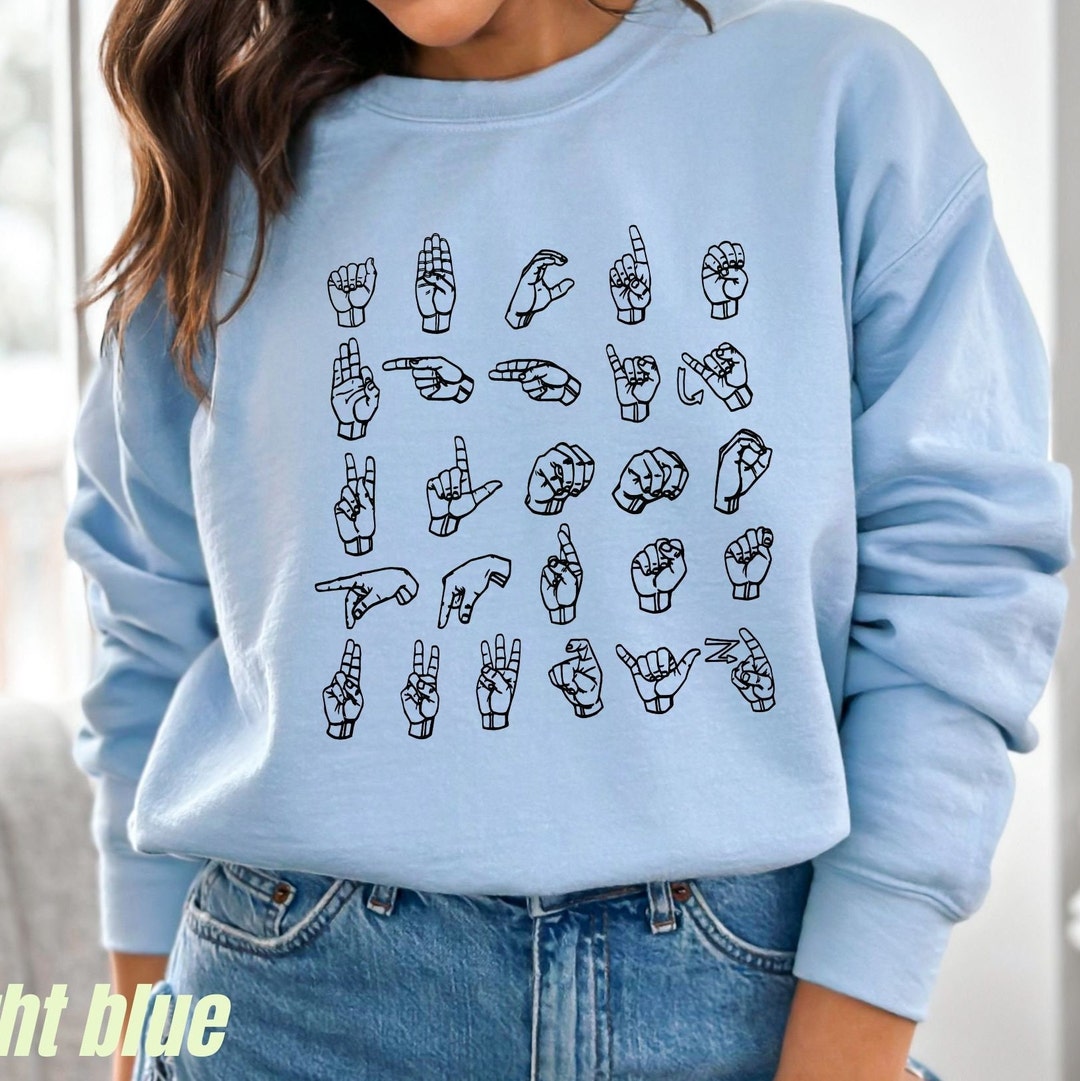ASL American Sign Language Sweatshirt ASL Teacher Shirt Bilingual Hands ...