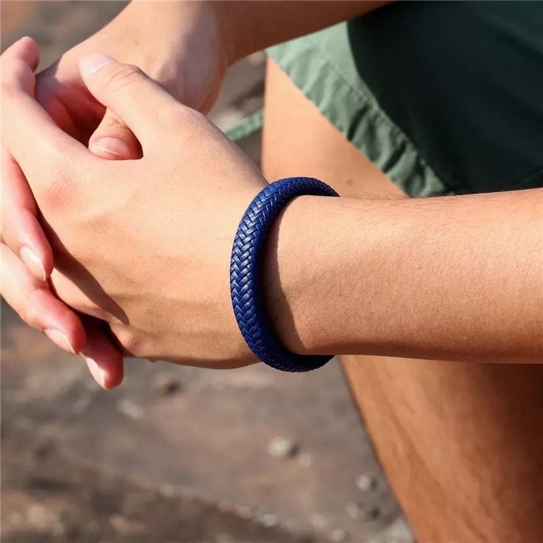Men's Leather Bracelet Real Leather Bracelet Rope - Etsy