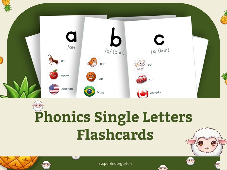 Phonics Flashcards | Phonics With Sounds | Single Letters | Printable ...