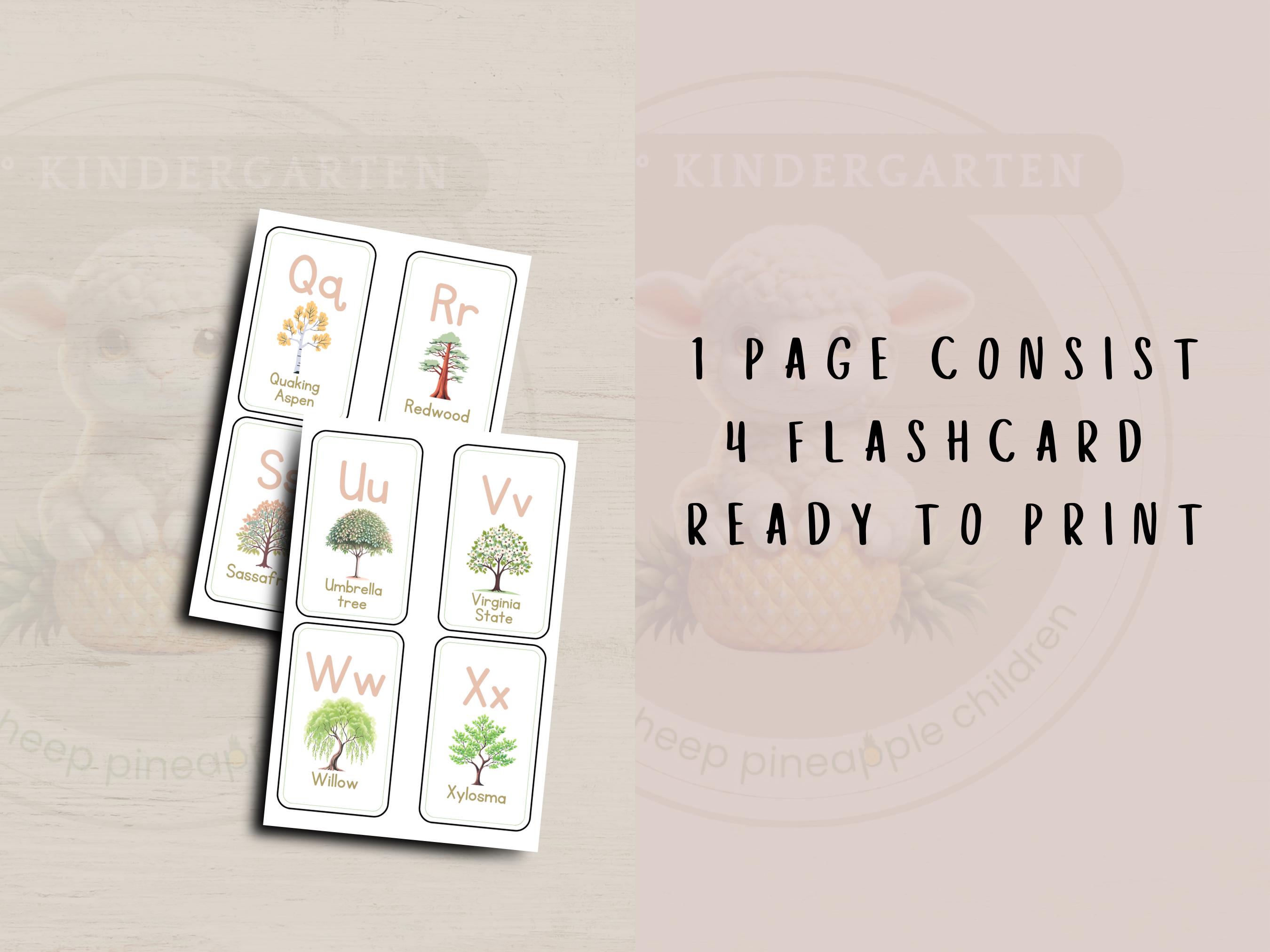 Tree Alphabet Flashcards | A to Z Printable Cards for Kids | ABC ...