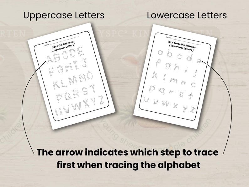 Kindergarten Alphabet Tracing Worksheets: Uppercase & Lowercase (PDF ...