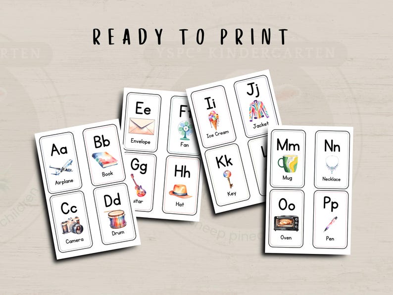 Non-living Things Alphabet Flashcards: A-Z Printable Learning Cards (PDF) - Etsy