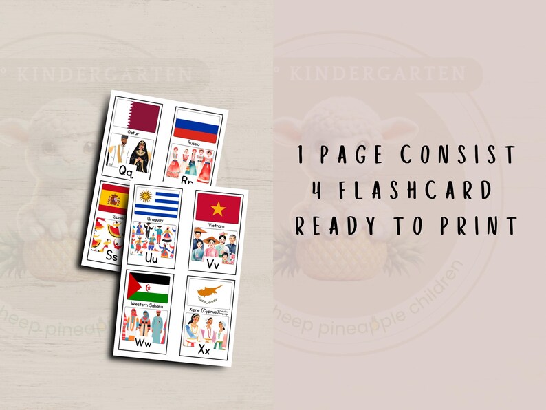 Countries Alphabet Flashcards: A-Z Printable Learning Cards (PDF) - Etsy