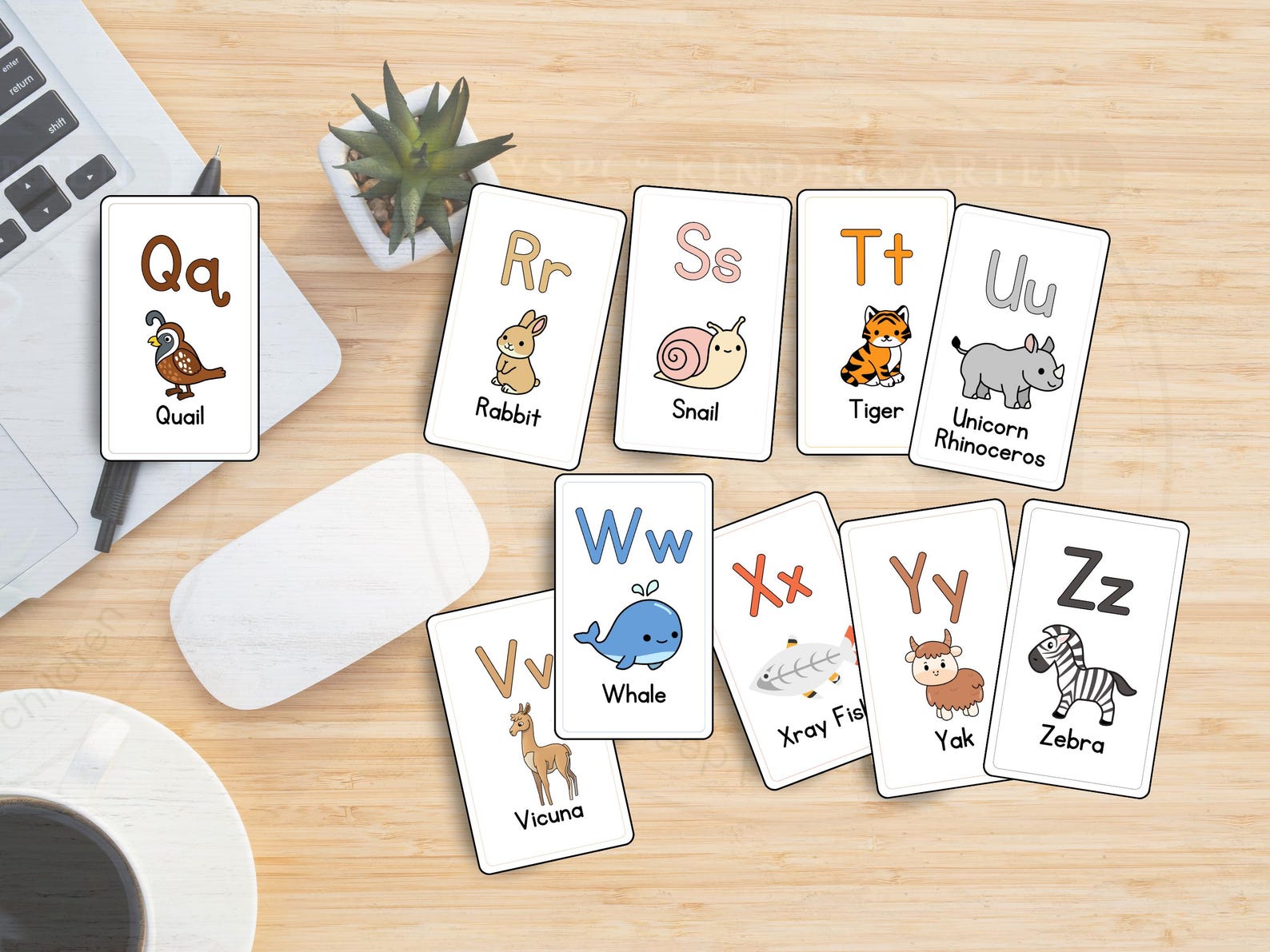 Animal Alphabet Flashcards: A-Z Learning Cards (PDF) - Etsy