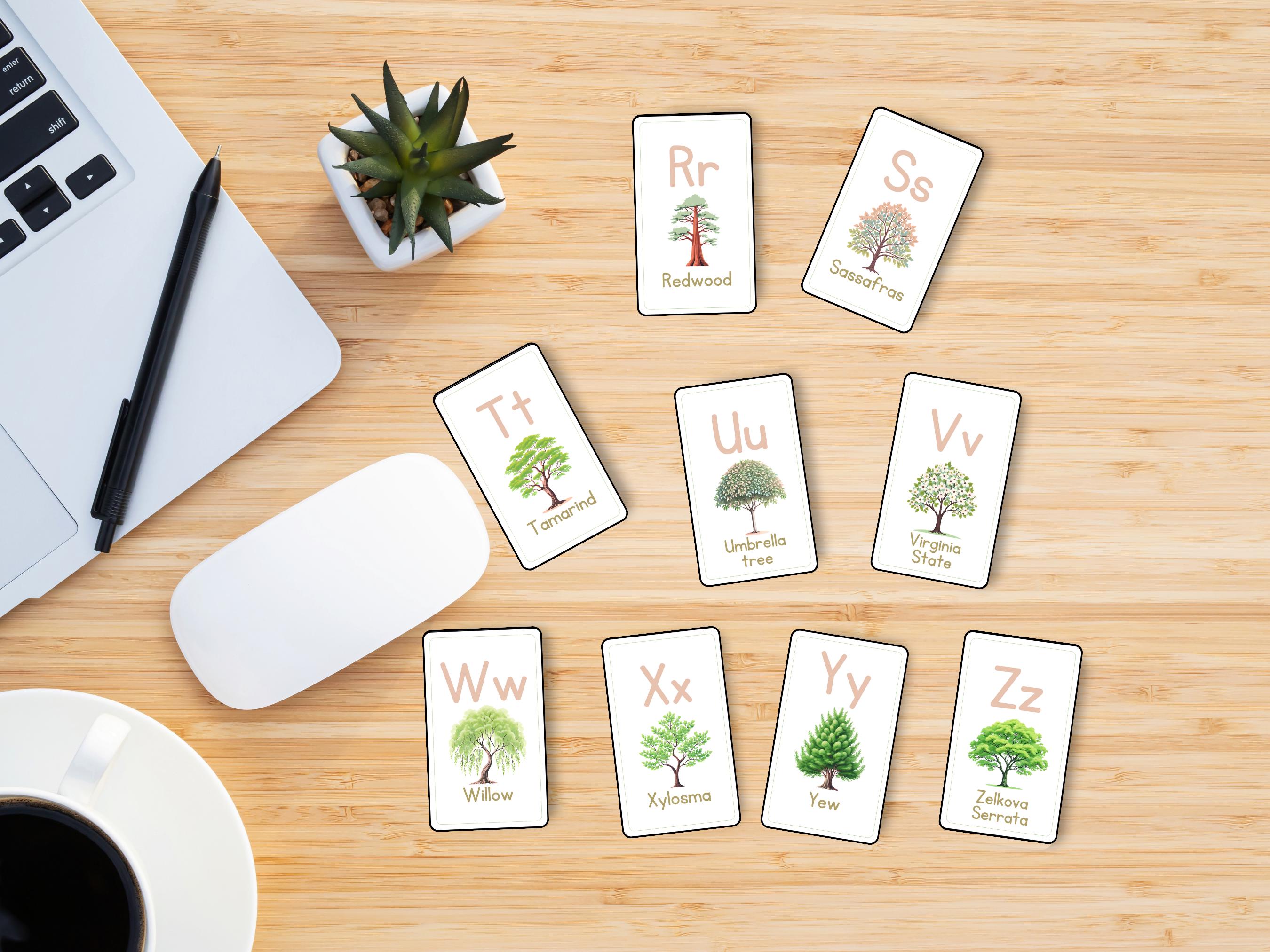 Tree Alphabet Flashcards | A to Z Printable Cards for Kids | ABC ...
