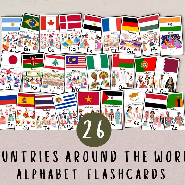 Alphabet Flashcards - Etsy
