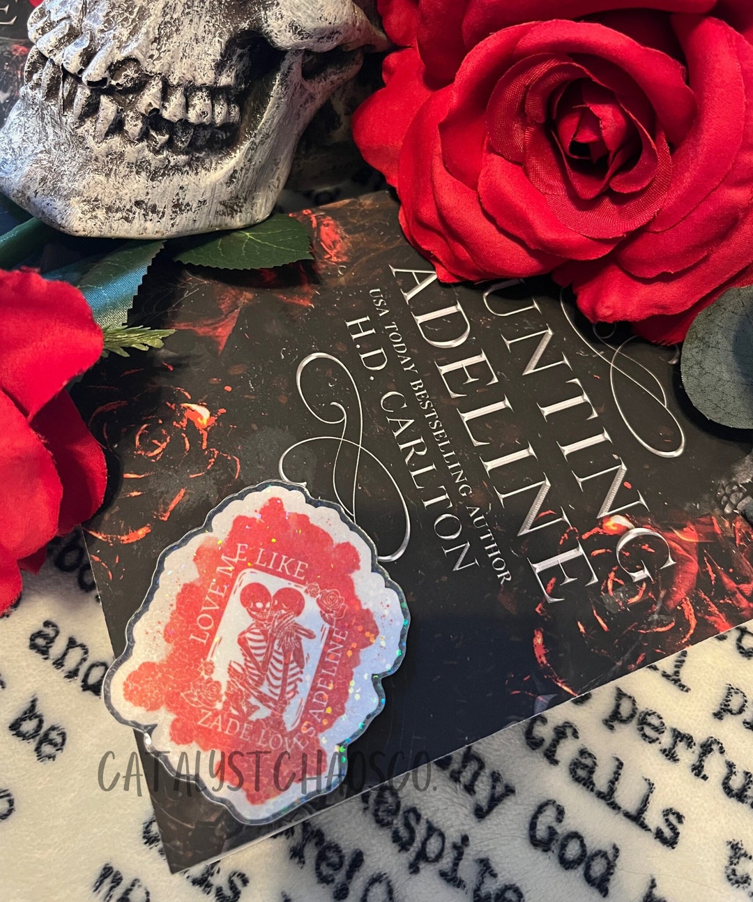 Love Me Like Zade Loves Adeline Sparkly Dot Holographic White Sticker ...