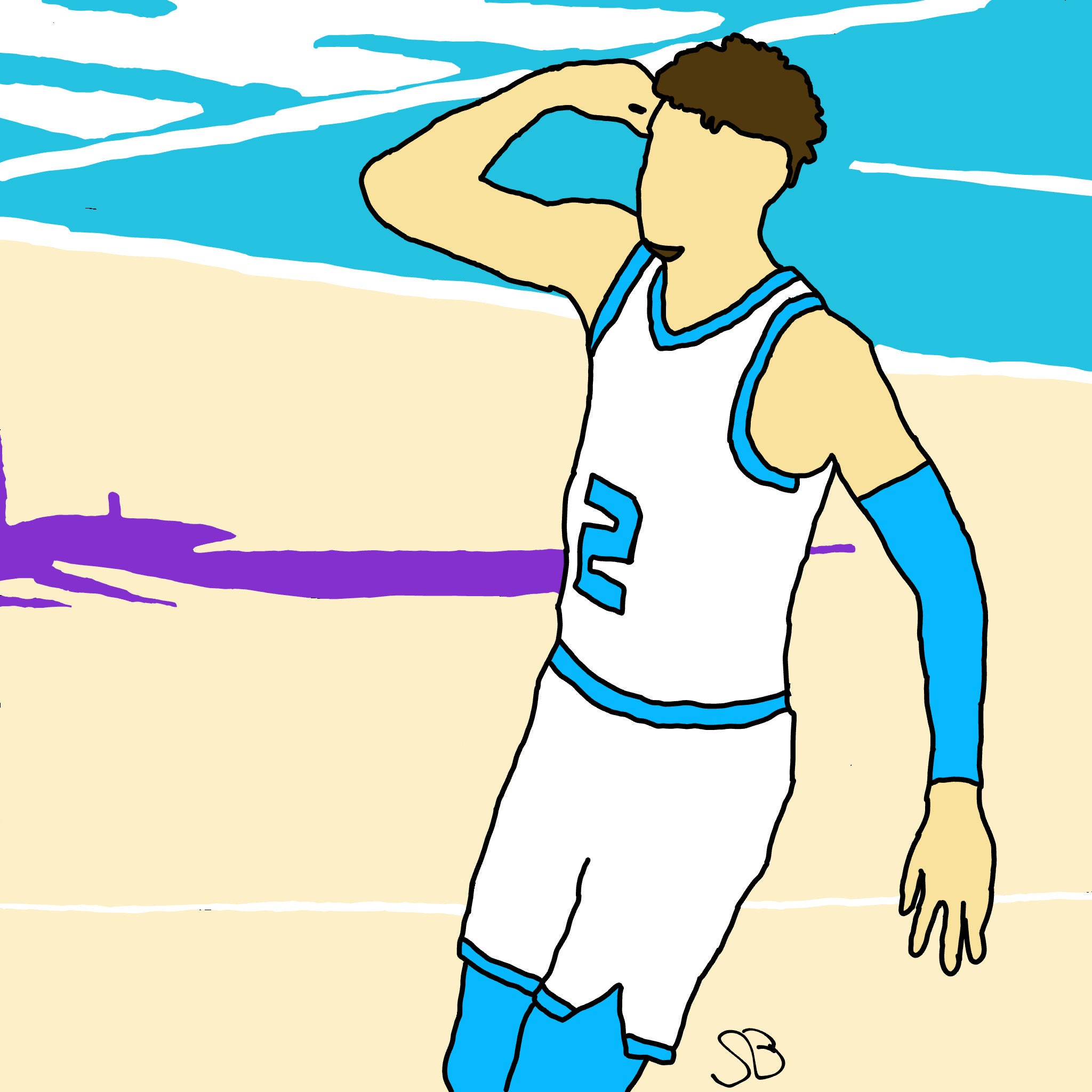 Block Colour Digital Drawing of NBA Players Lamelo Ball, Lebron James ...