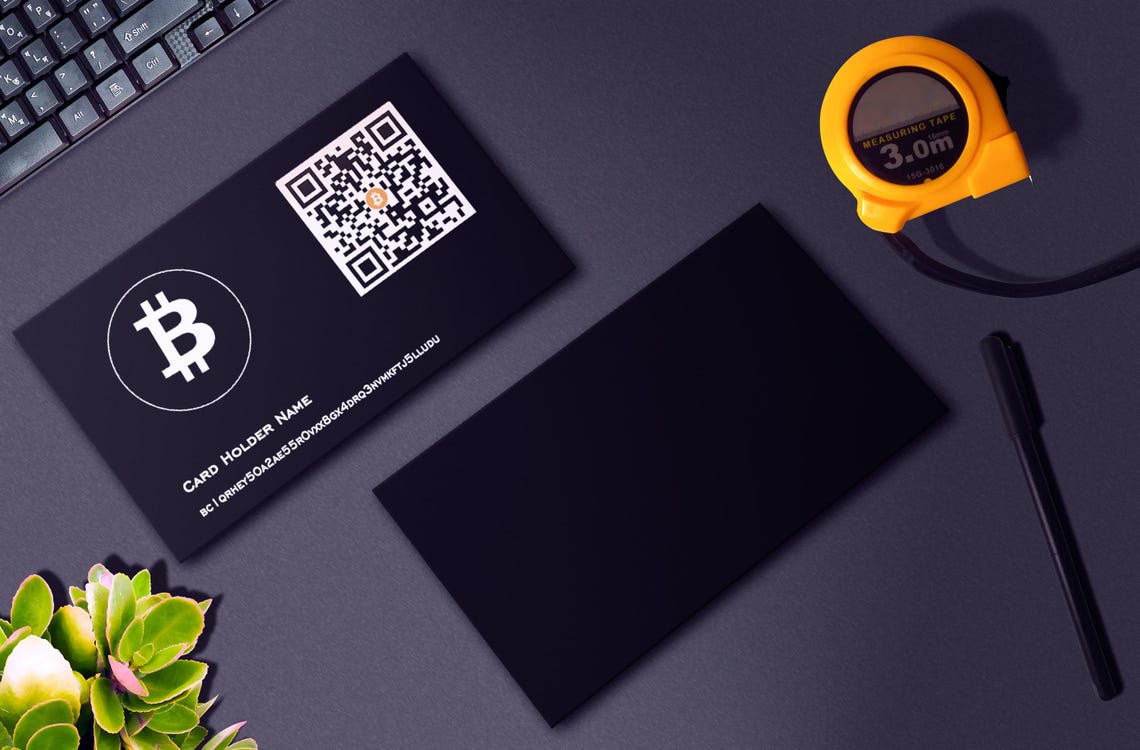 Crypto Wallet Card, Personalized Bitcoin Cold Storage Wallet, Custom QR Code, Metal BTC Address ...