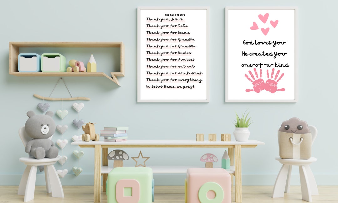 Printable Christian Nursery Prayer Wall Art Baby Girl Wall Art Girl's ...
