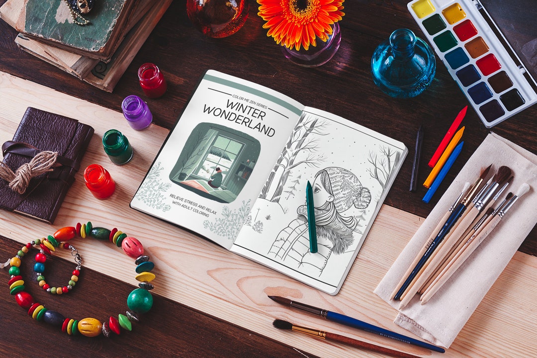 Winter Wonderland Coloring Pages, Printable PDF, Adult Coloring Book ...