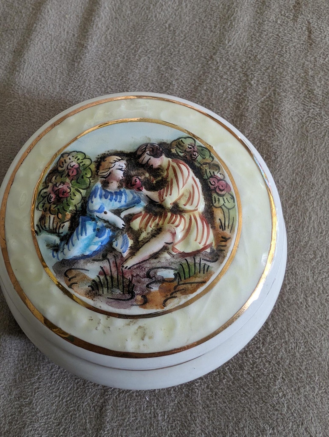Vintage Capodimonte Trinket Box - Etsy