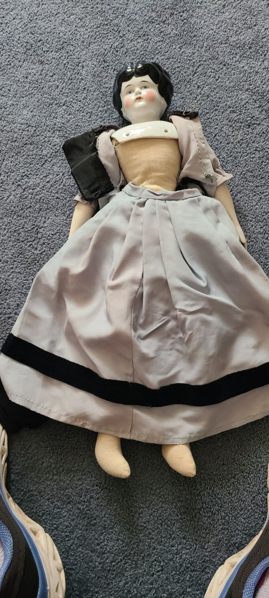 Vintage Reproduction Porcelain Doll With Vintage Clothing - Etsy