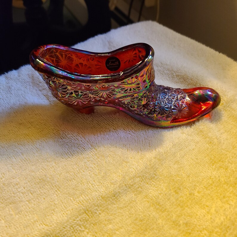 Vintage Carnival Glass Shoe - Etsy