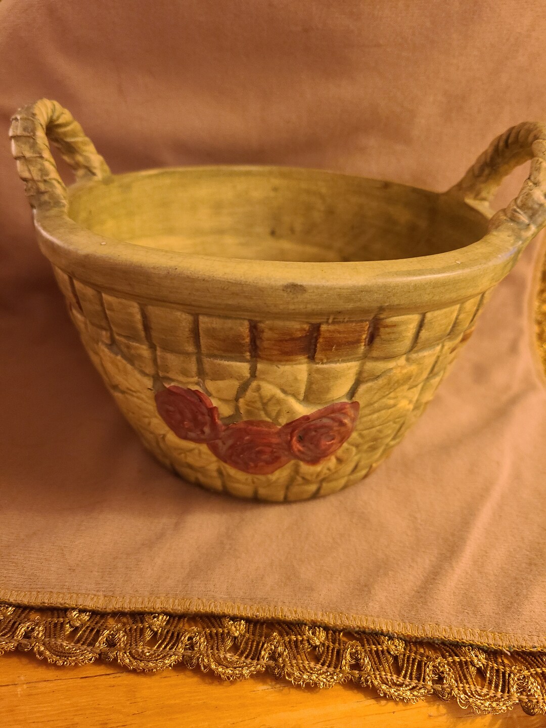 Vintage Weller Pottery Basket - Etsy