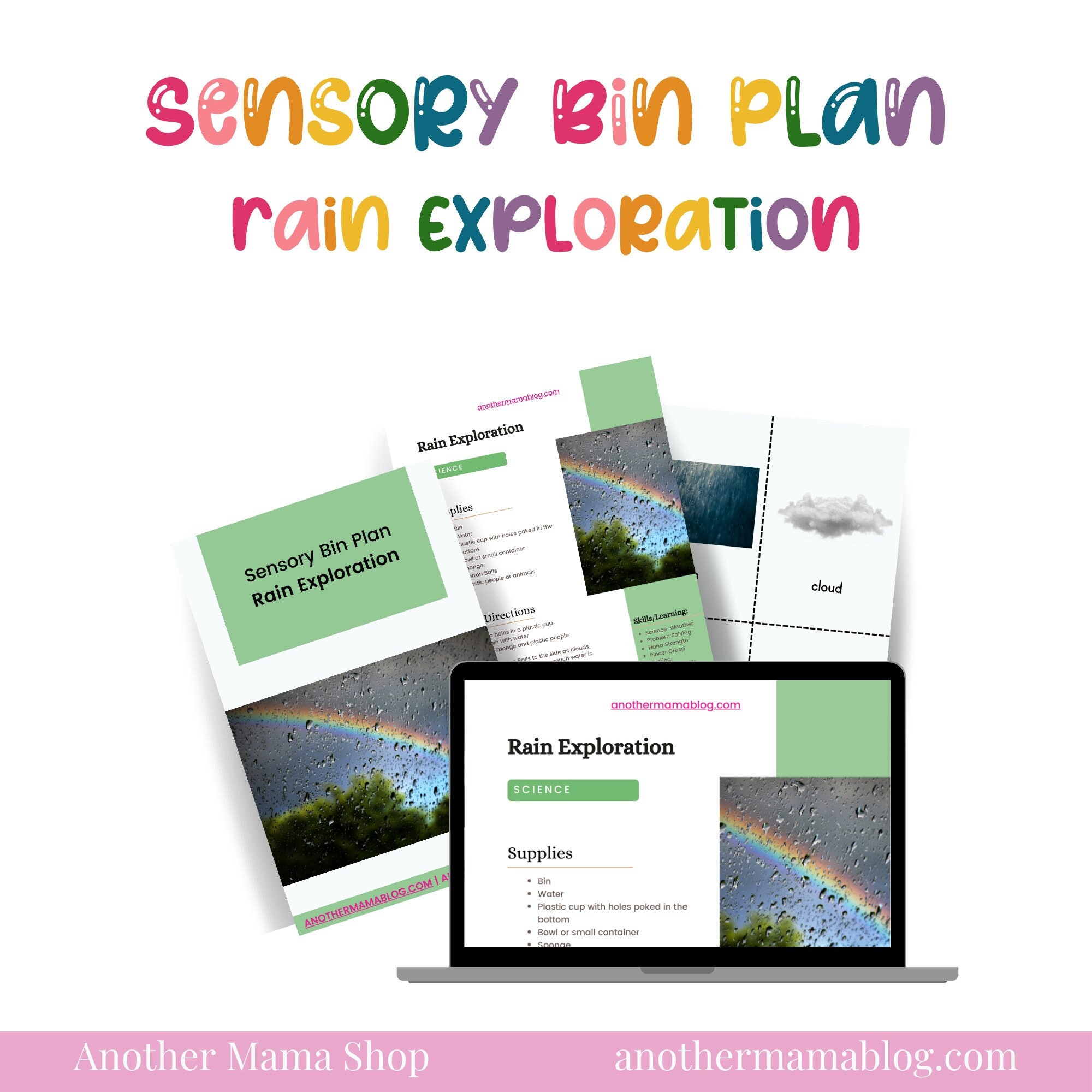 Rain Exploration Sensory Bin, Simple Setup Sensory Activity, Science ...