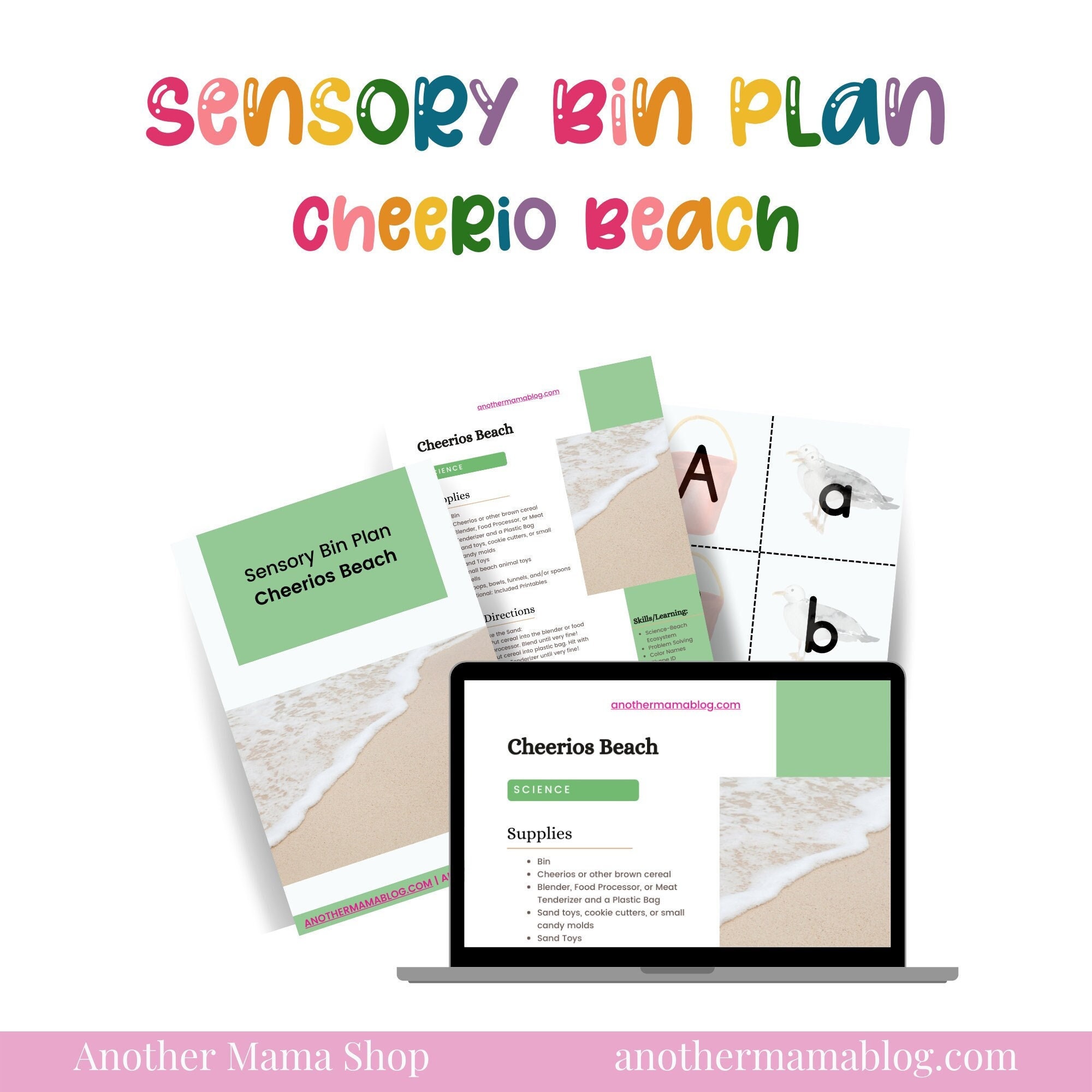 Cheerios Beach Sensory Bin, Oceans Science Sensory Activity, Summer ...