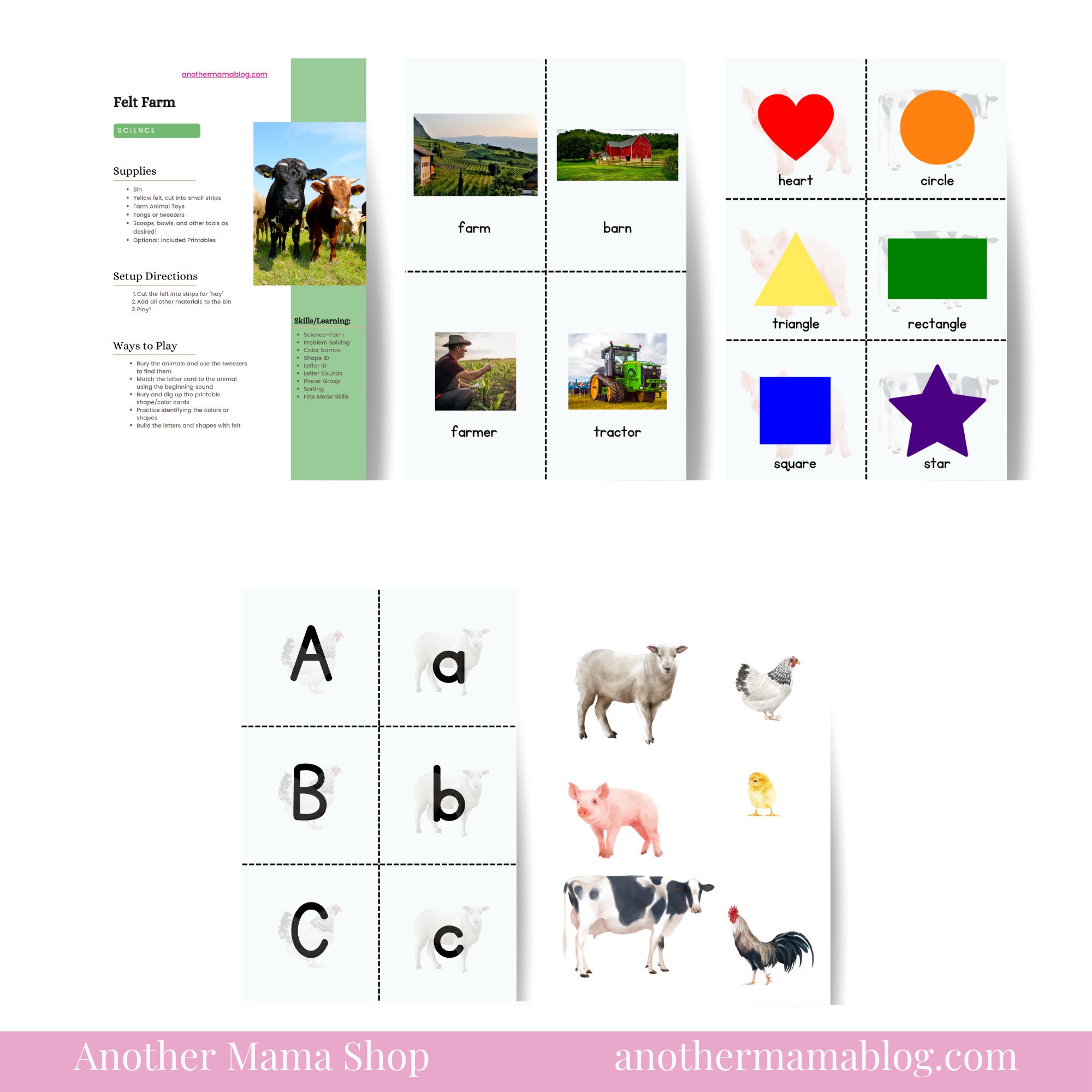 Felt Farm Sensory Bin, Farming Science Sensory Activity, Animals ...