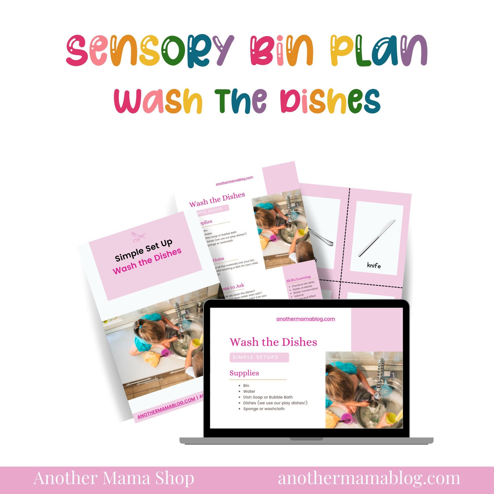 Wash the Dishes Sensory Bin, Simple Setup Sensory Activity, Montessori ...