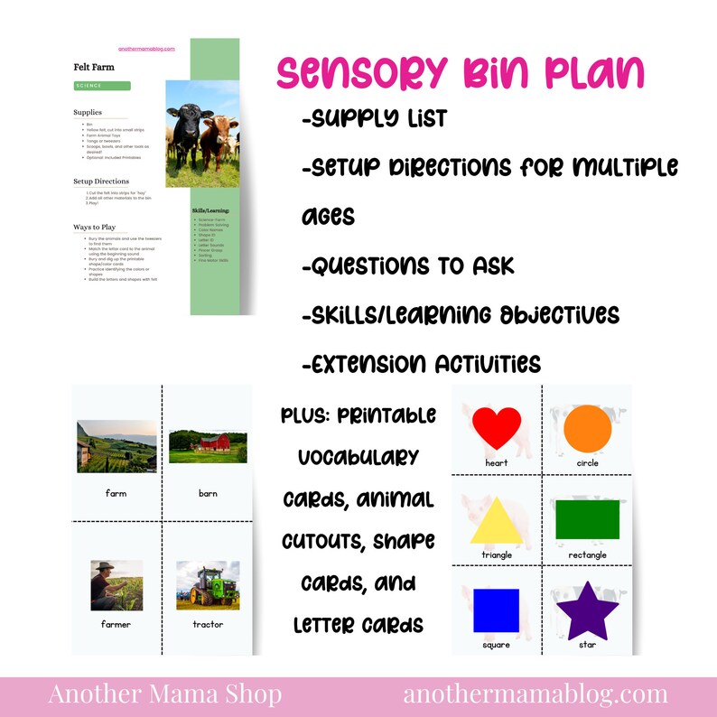 Felt Farm Sensory Bin, Farming Science Sensory Activity, Animals ...