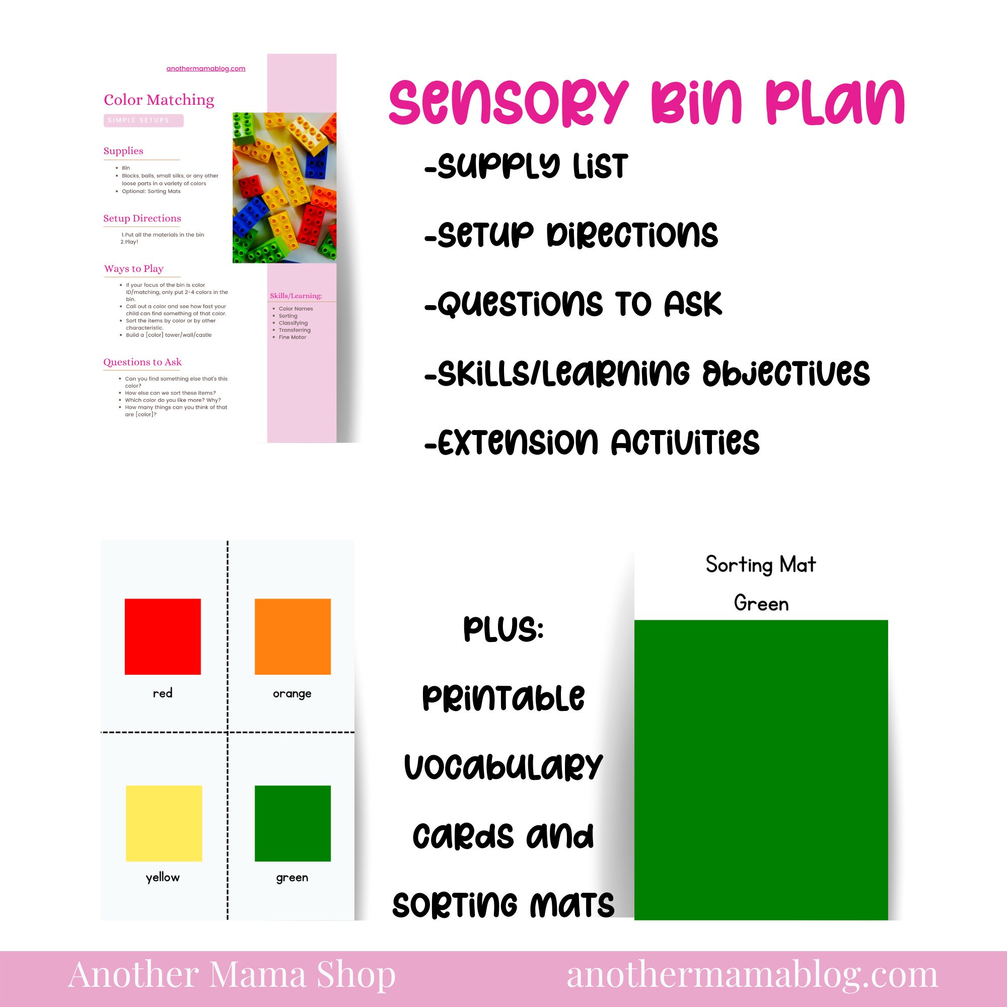 Color Matching Sensory Bin, Simple Setup Sensory Activity, Arts and ...