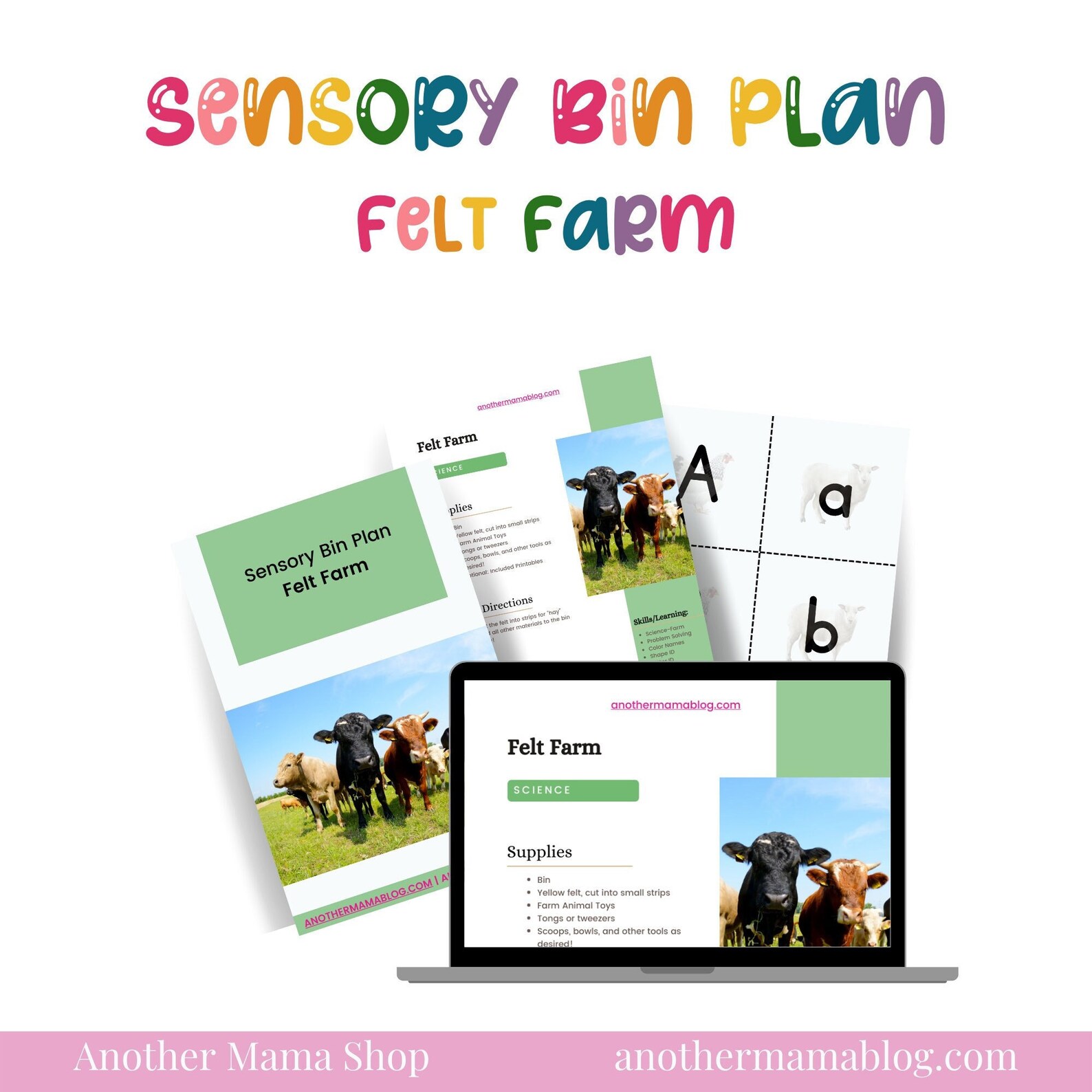 Felt Farm Sensory Bin, Farming Science Sensory Activity, Animals ...
