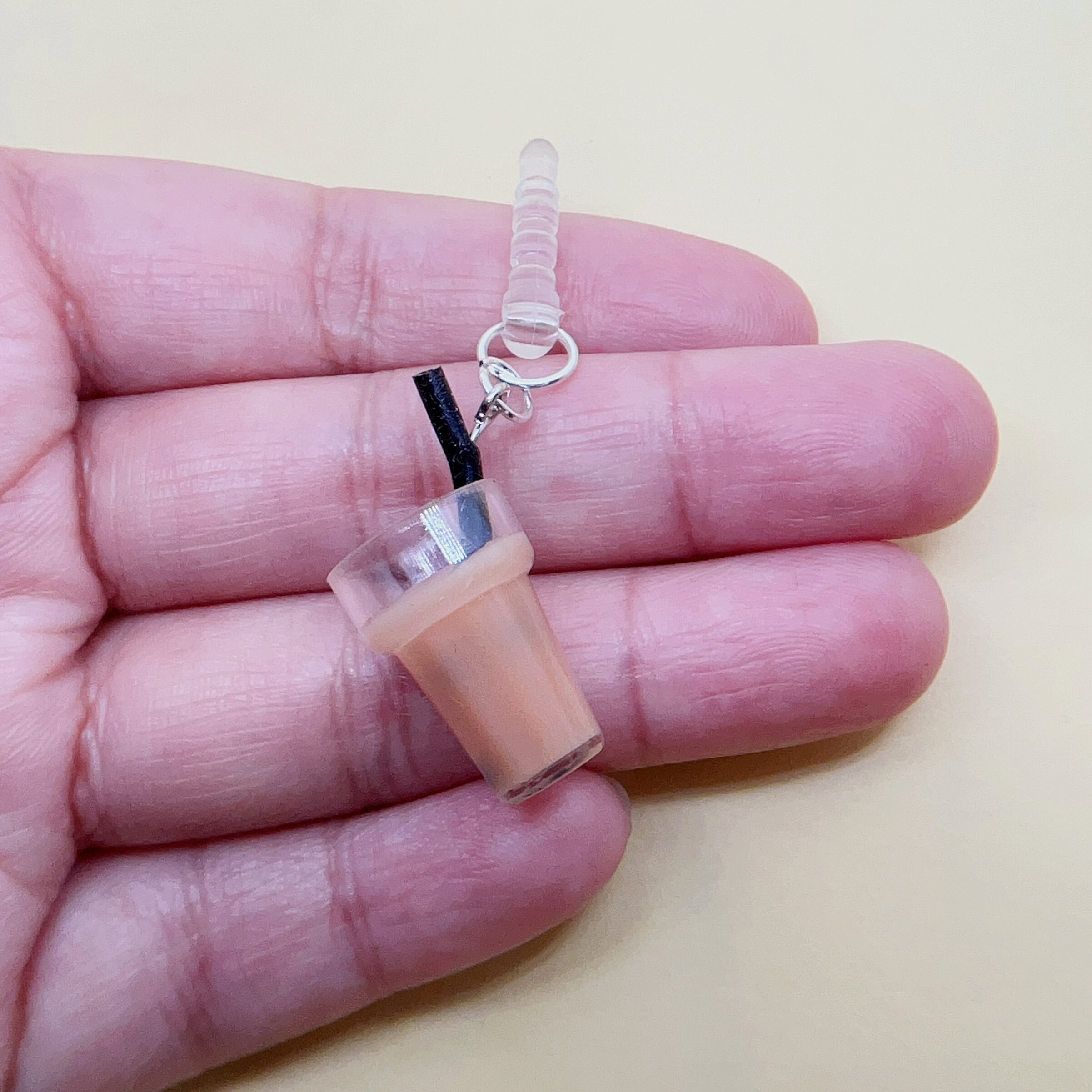Cute Boba Phone Charm Kawaii Milk Tea Dust Plug Iced Coffee - Etsy