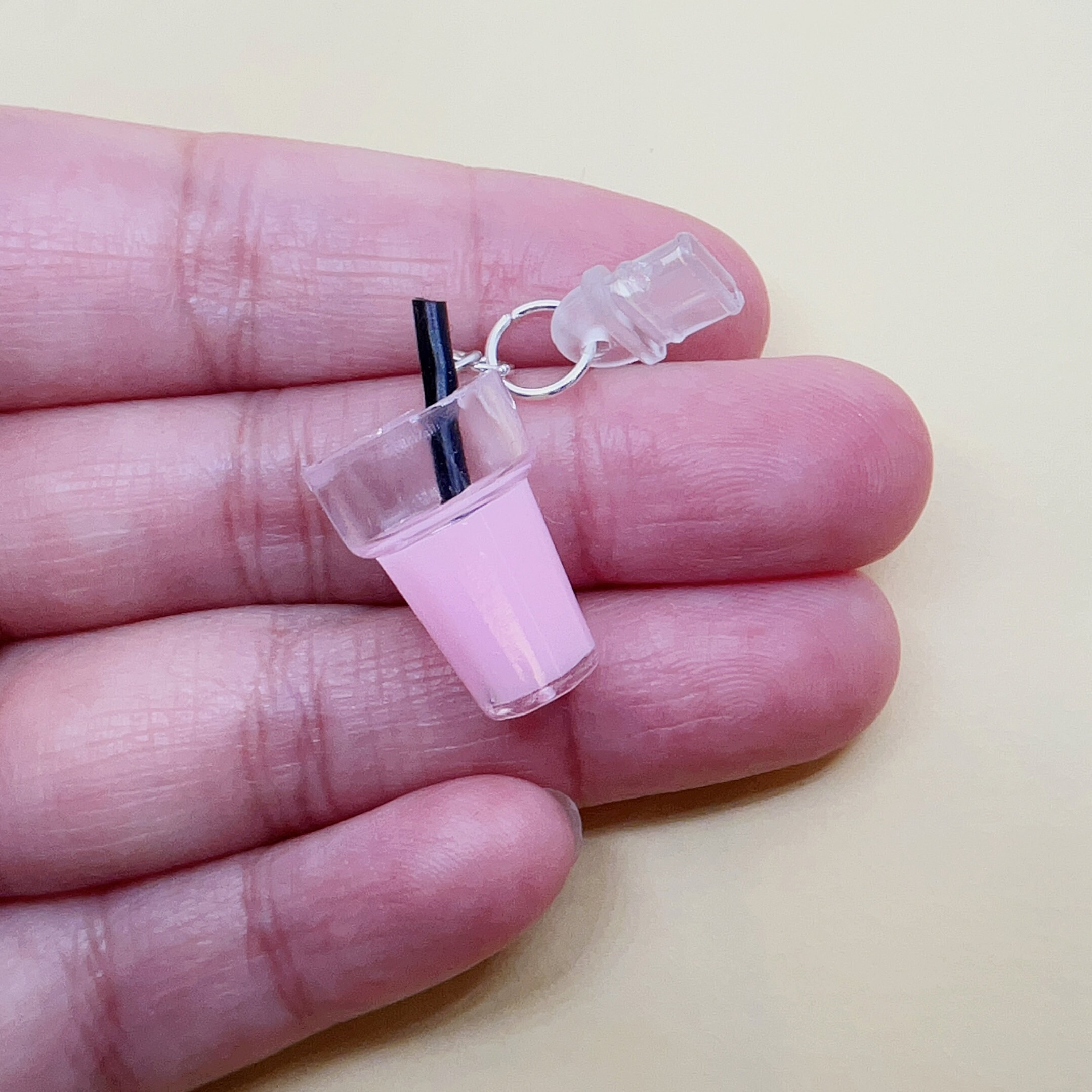 Cute Boba Phone Charm Kawaii Milk Tea Dust Plug Iced Coffee - Etsy