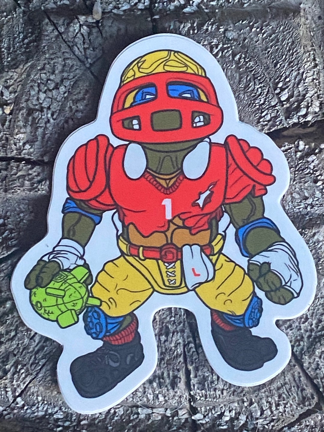 Blue Football Turtle Action Sticker - Etsy