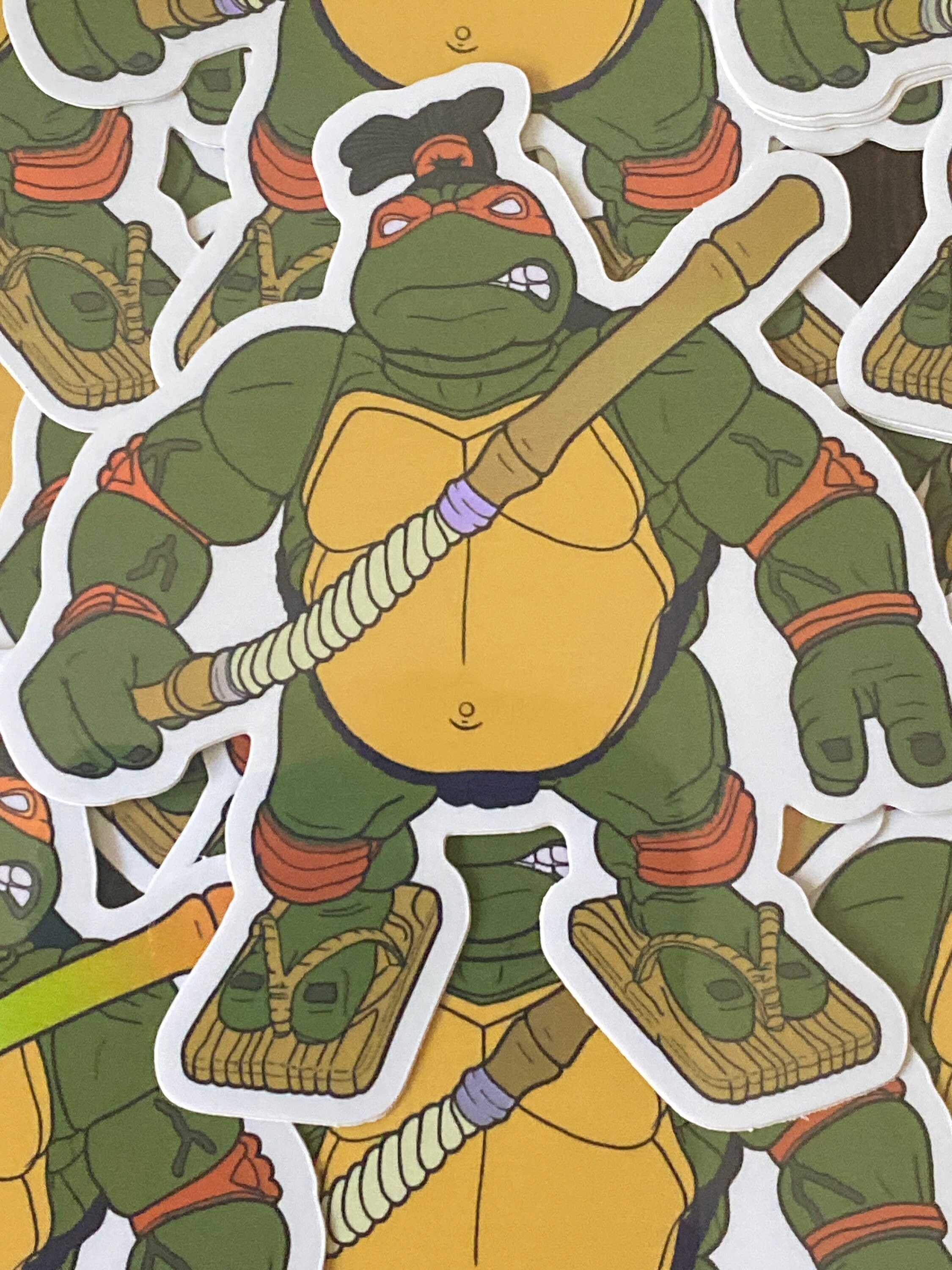 Orange Sumo Turtle Action Sticker - Etsy