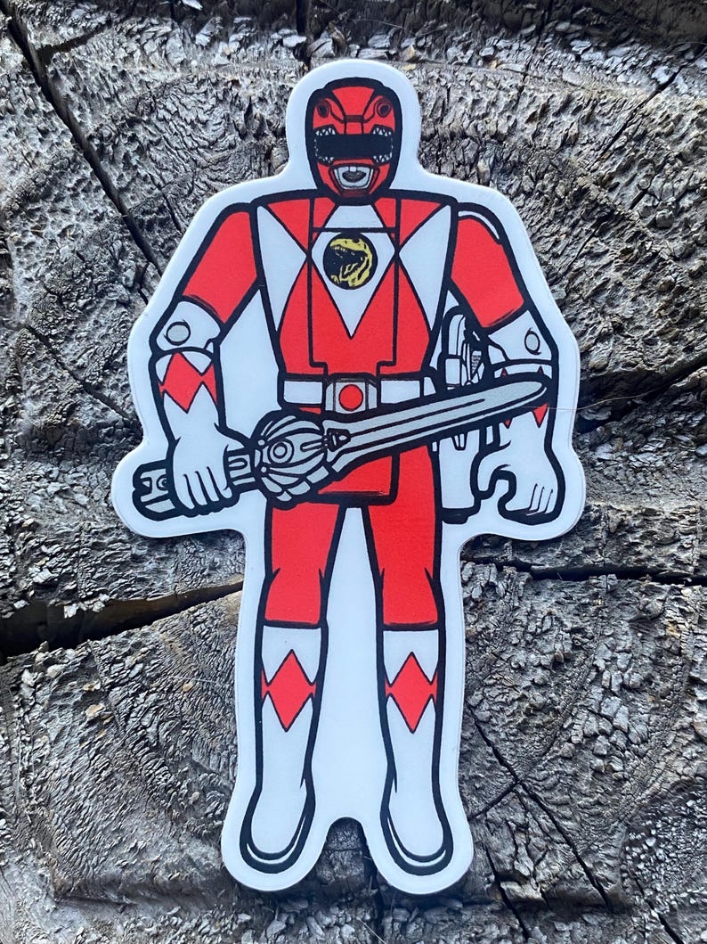 Red Ranger Action Sticker - Etsy