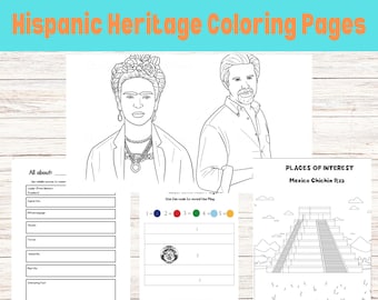 Hispanic Heritage Month Coloring Pages: Printables for Classroom With ...