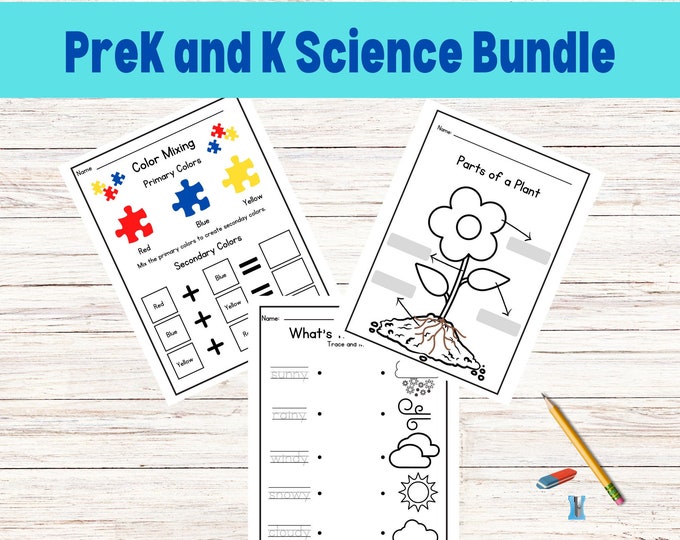 Downloadable Prek and K Science Worksheets - Etsy
