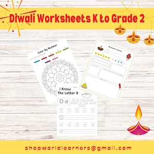 Diwali Kindergarten to Grade 2 ELA and Math Bundle - Etsy