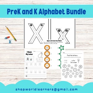 Alphabet Bundle - Prek and Kindergarten Worksheets - Etsy