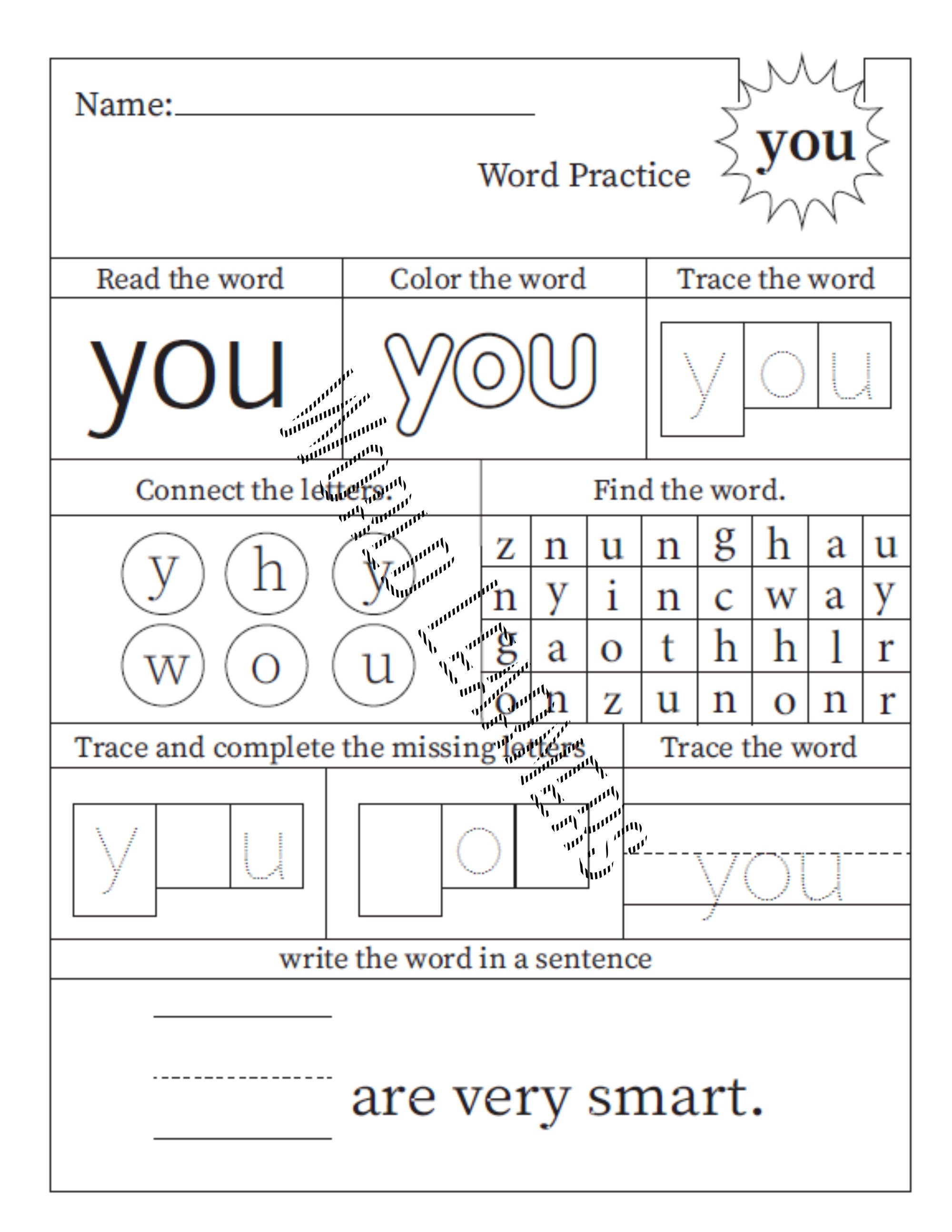 50 Printable Fry Sight Words Worksheets. Kindergarten-1st - Etsy Canada