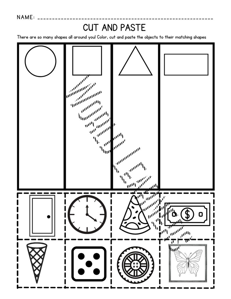 Downloadable Prek and K Shapes Worksheets - Etsy