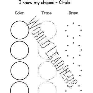 Downloadable Prek and K Shapes Worksheets - Etsy