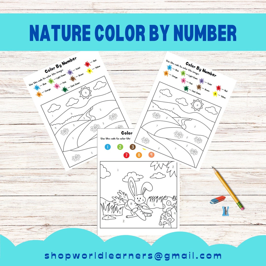 Nature Coloring, Color or Paint by Number - Etsy