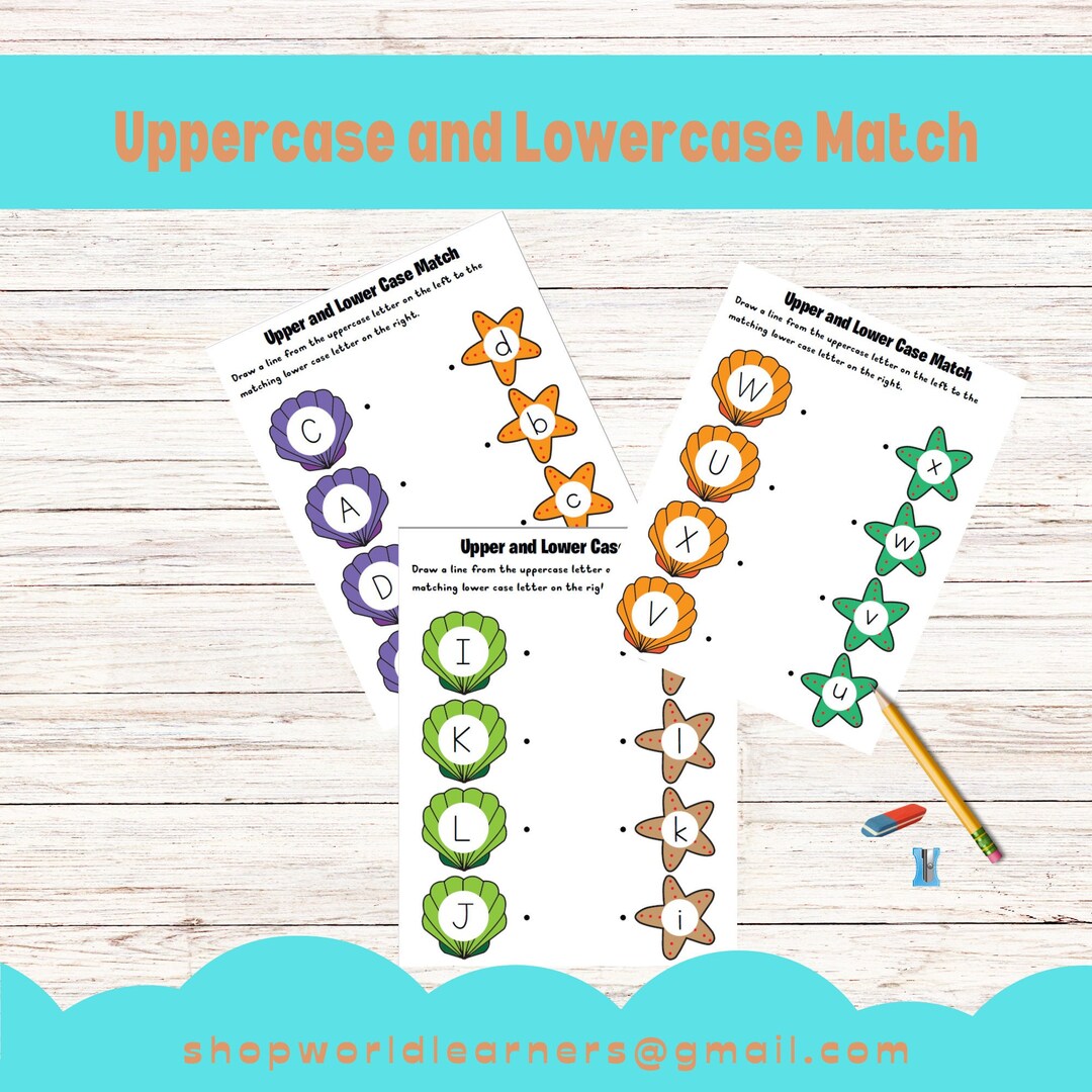 Uppercase and Lowercase Alphabet Letters Match-kindergarten and ...