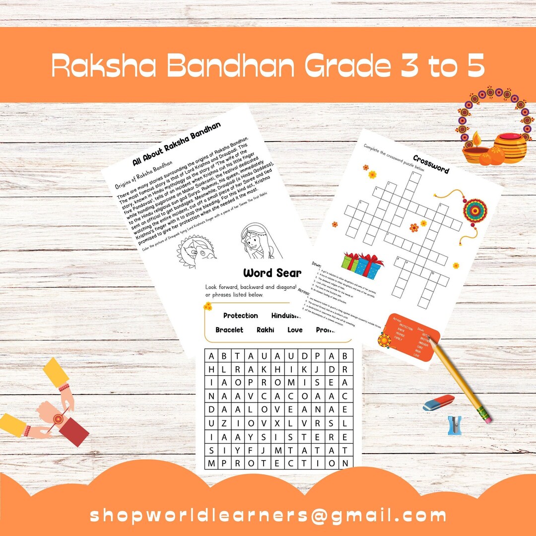 Raksha Bandhan 3rd to 5th Grade ELA and Math Bundle - Etsy