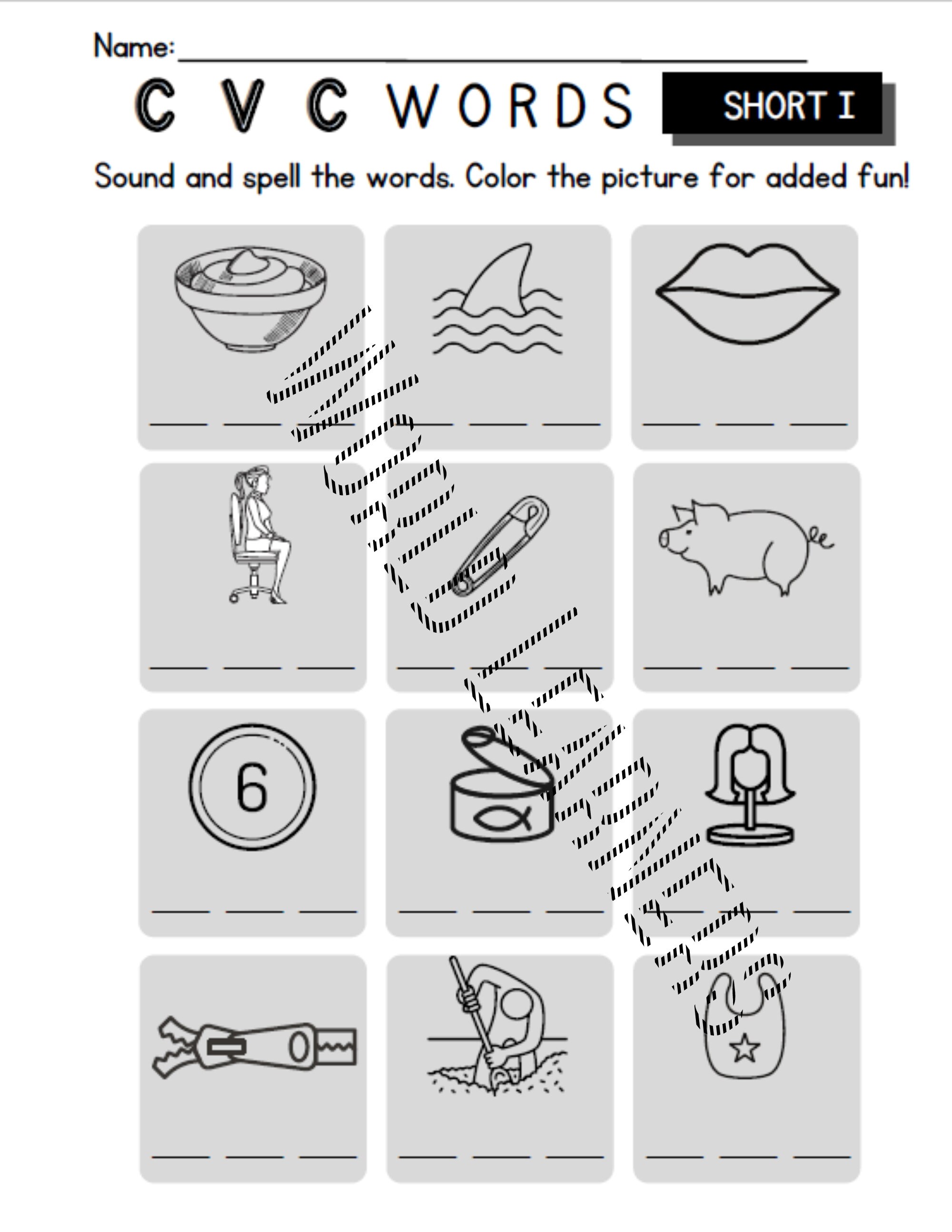 21 Printable CVC Worksheets. Prek and Kindergarten Reading and Writing ...